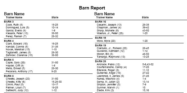 Barn Report