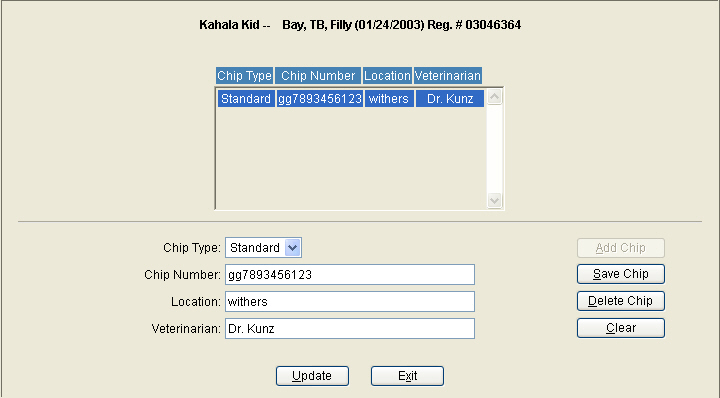 Microchip Manual Entry