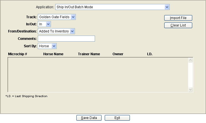 Ship In/Out Batch Mode